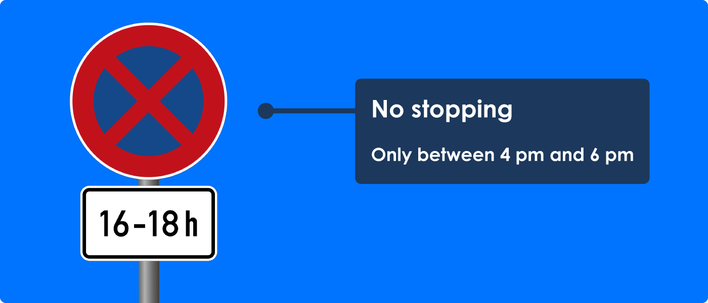 No Stopping Road Sign